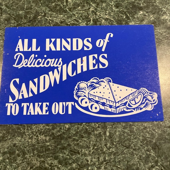 Wall Decor | Vintage Delicious Sandwiches Cardboard Sign | Poshmark
